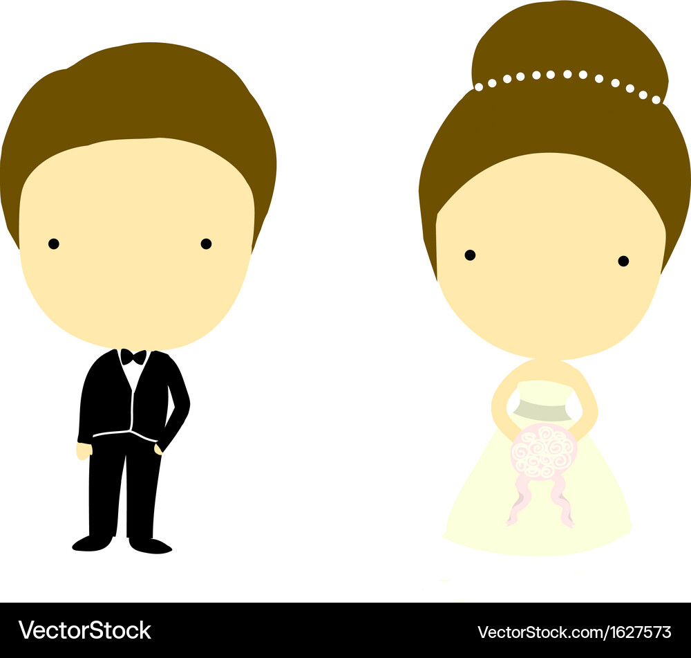 Bride and Groom Cartoons Royalty Free Vector Image