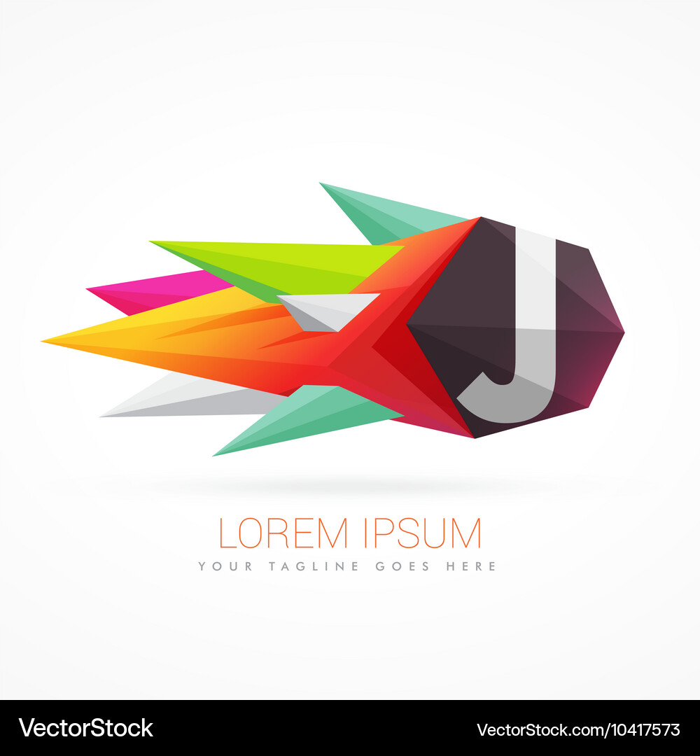 Colorful abstract logo with letter j Royalty Free Vector