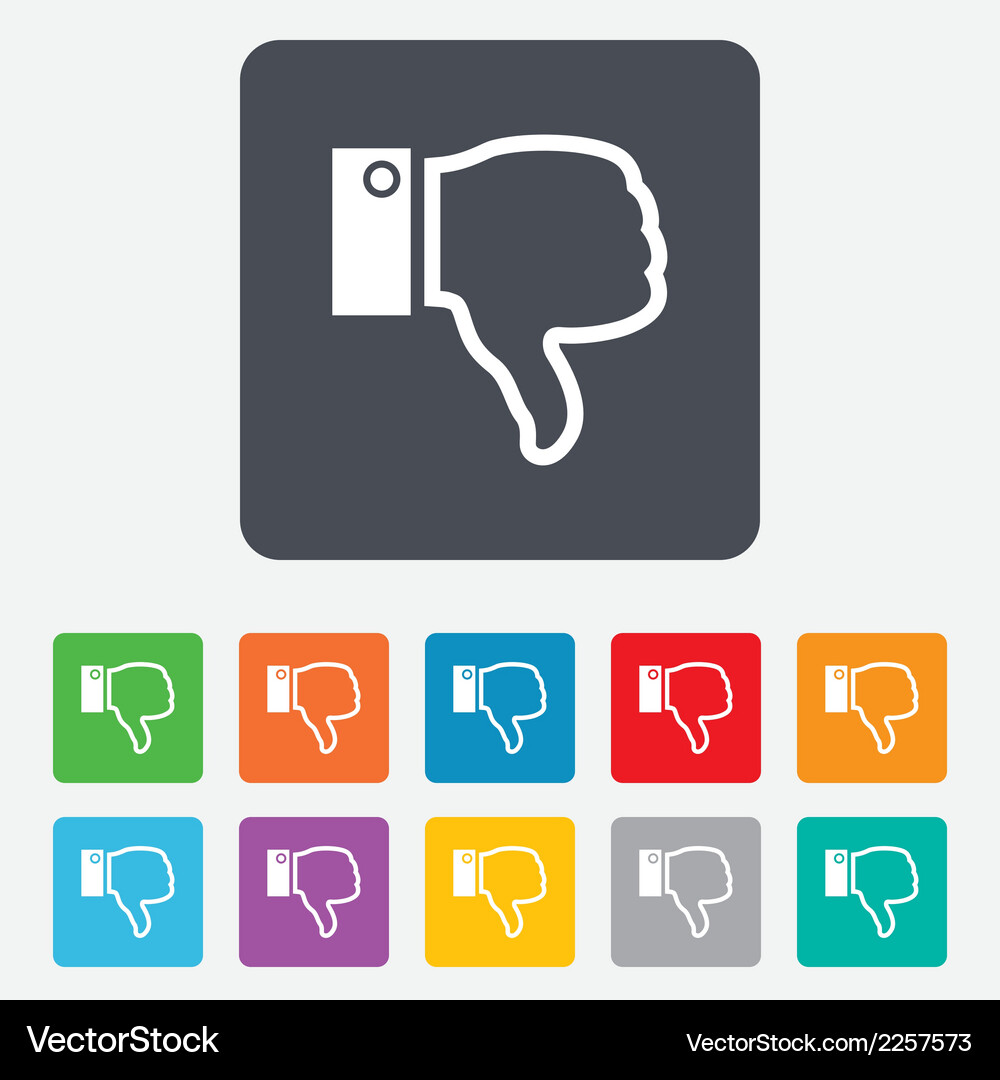 Dislike sign icon hand finger down symbol Vector Image
