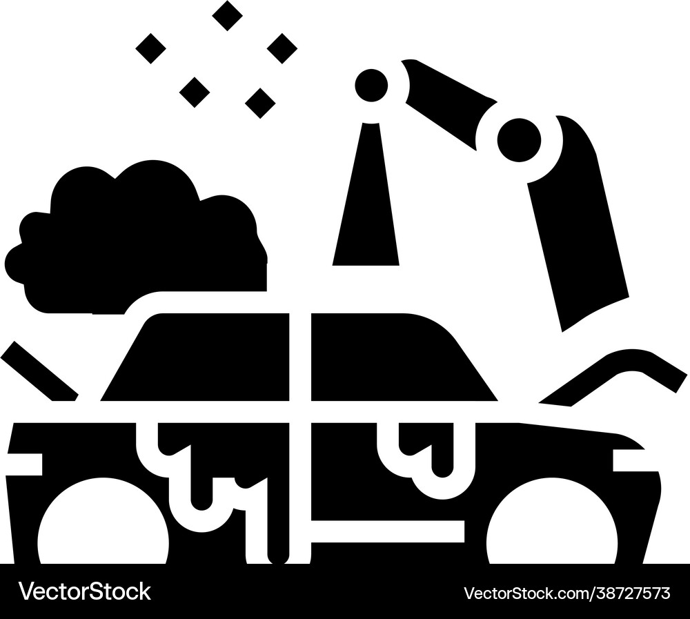 Factory auto paint job glyph icon Royalty Free Vector Image