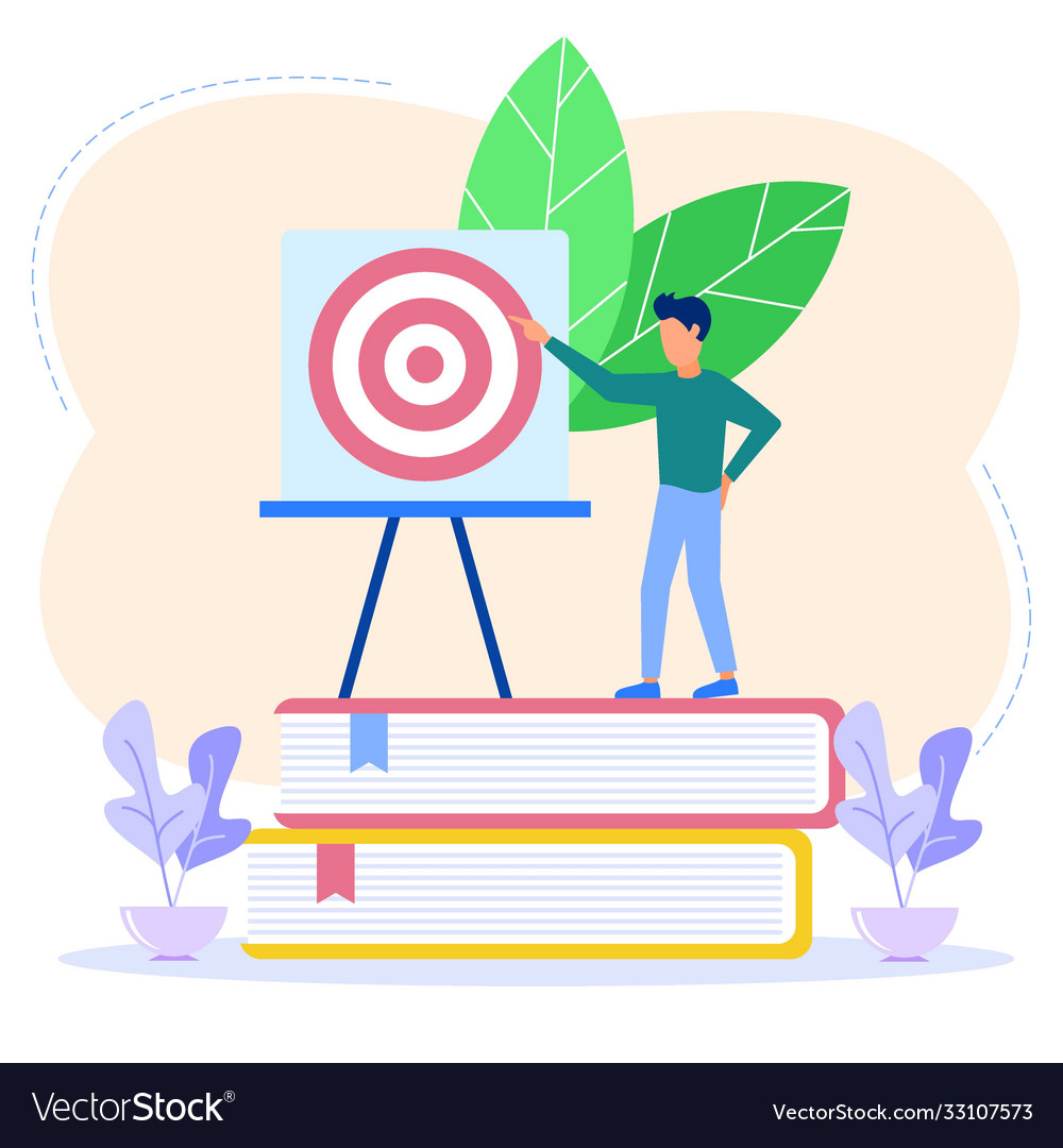Graphic cartoon character business target Vector Image