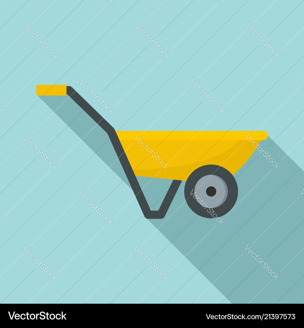 Hand truck with one wheel icon flat style Vector Image