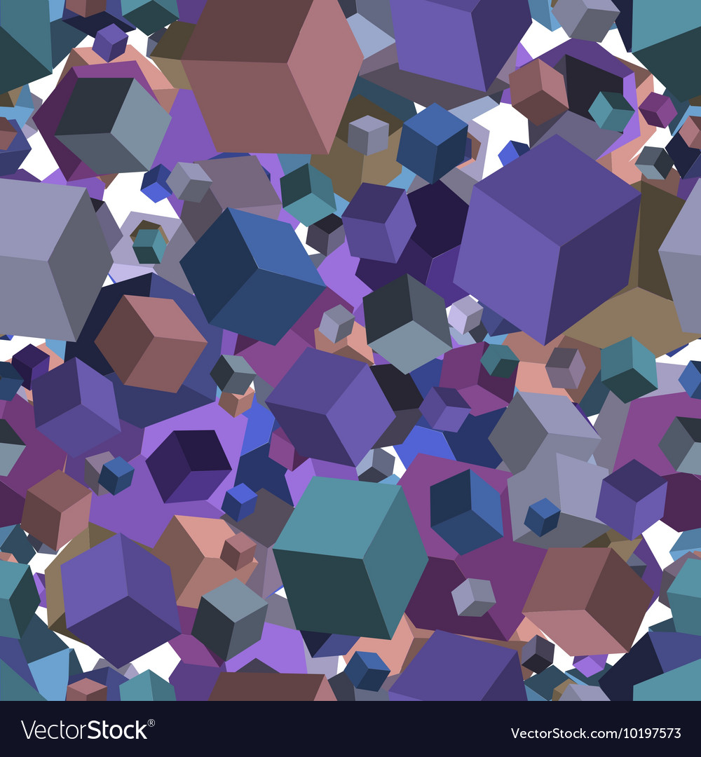 Isometric fall cubes seamless texture background Vector Image