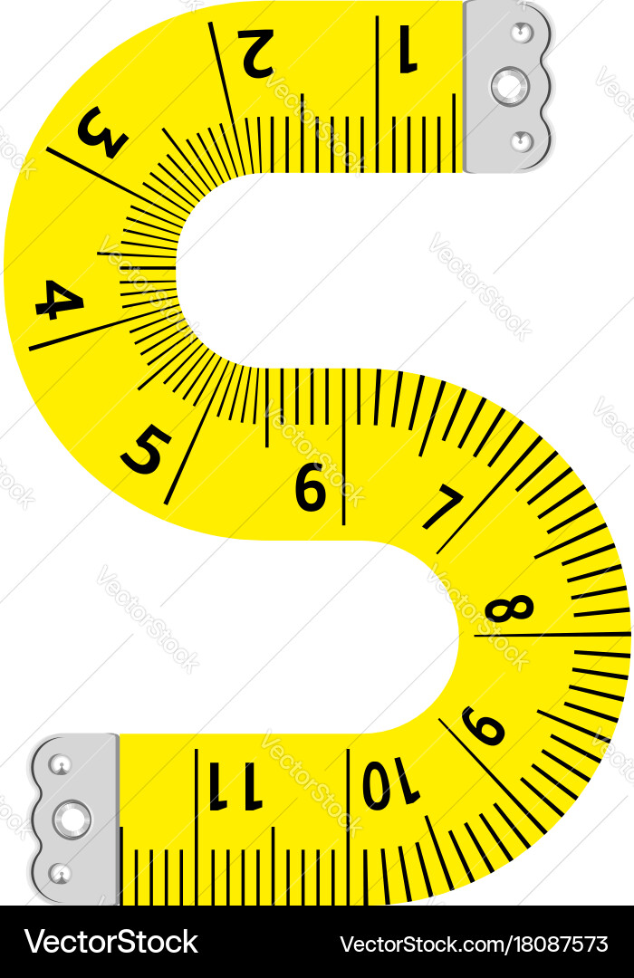 Letter s ruler icon cartoon style Royalty Free Vector Image