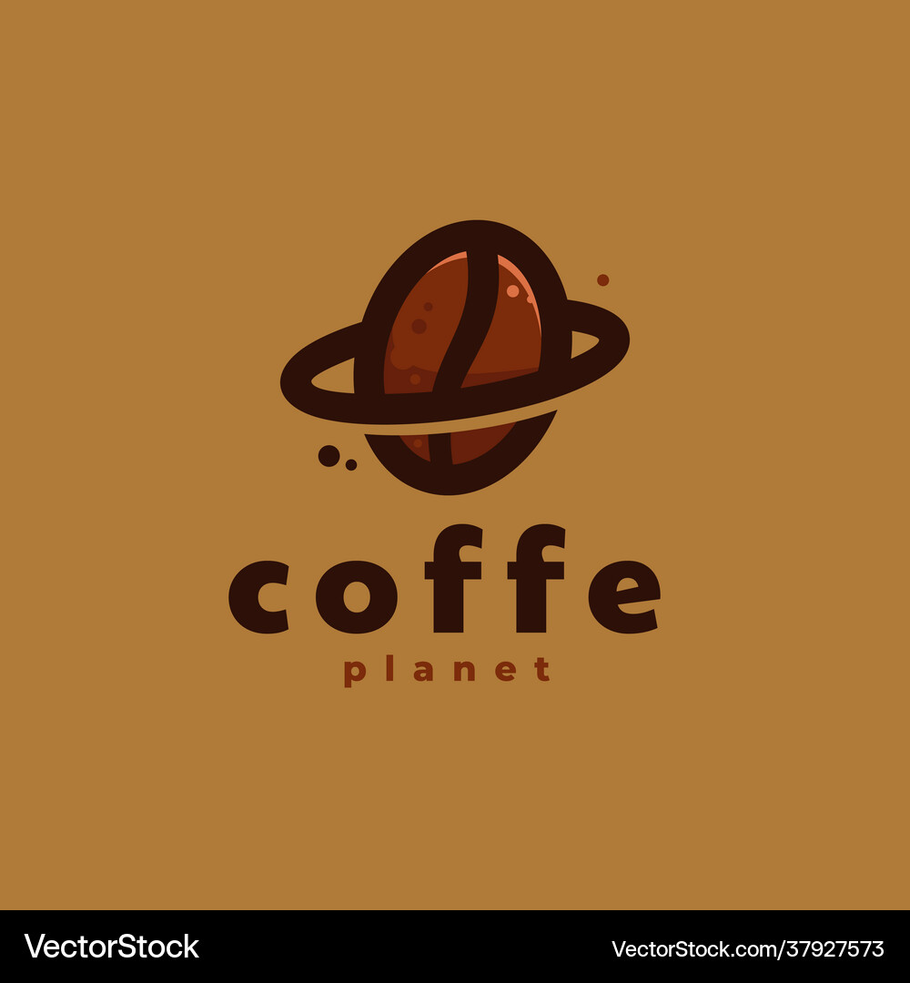 Logo coffee simple mascot cartoon style Royalty Free Vector