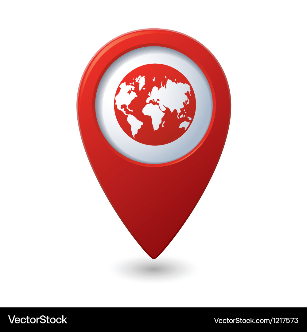 Map pointer with earth globe icon Royalty Free Vector Image