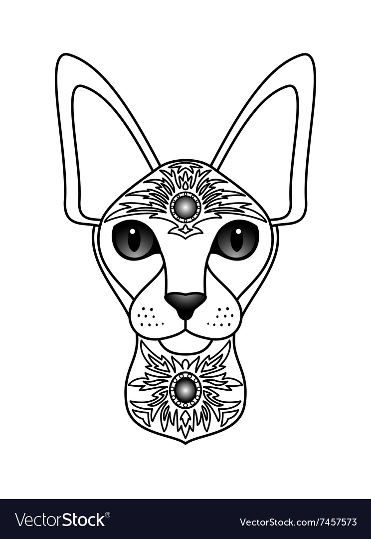 Ornamental white cat Royalty Free Vector Image