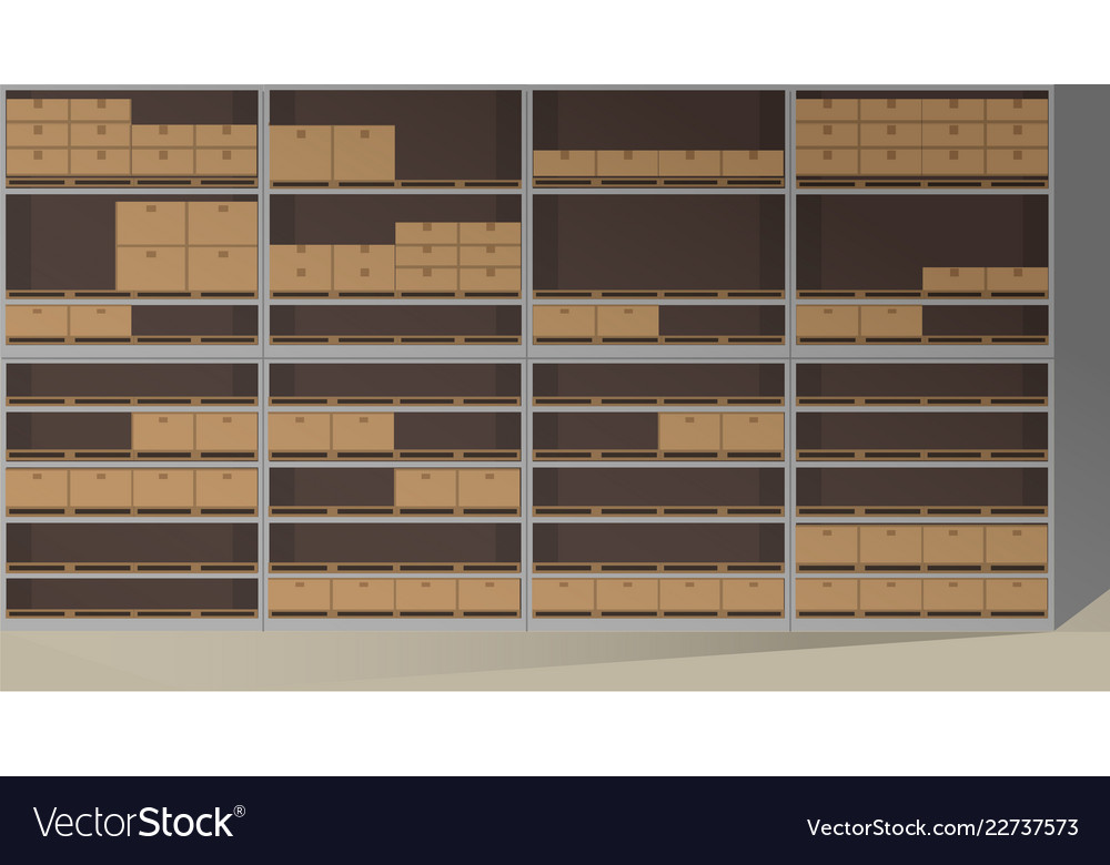 Rows of shelves Royalty Free Vector Image - VectorStock