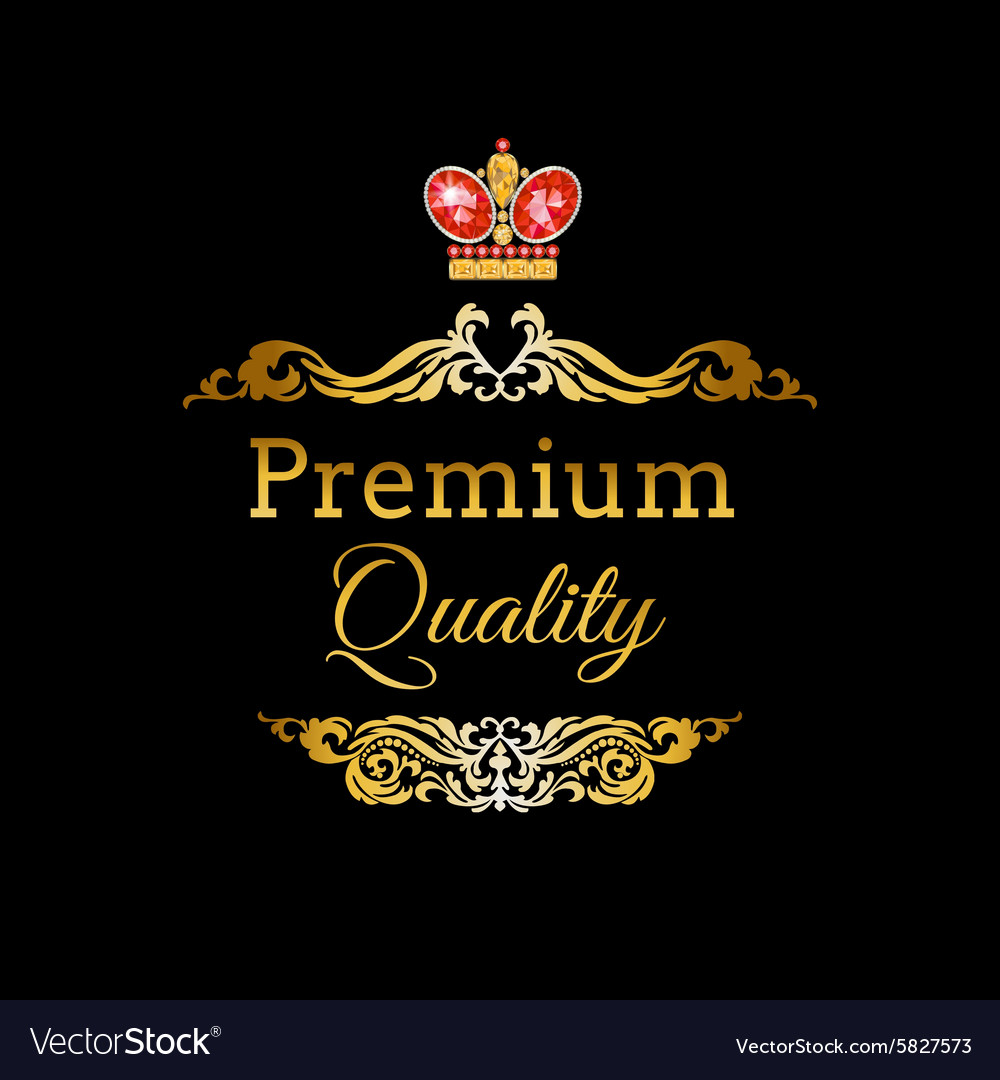 Royal Ruby King Crown Label Royalty Free Vector Image