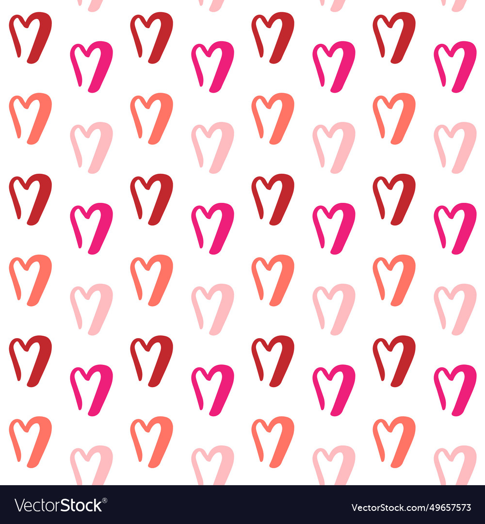 Seamless pattern of hand drawn heart Royalty Free Vector