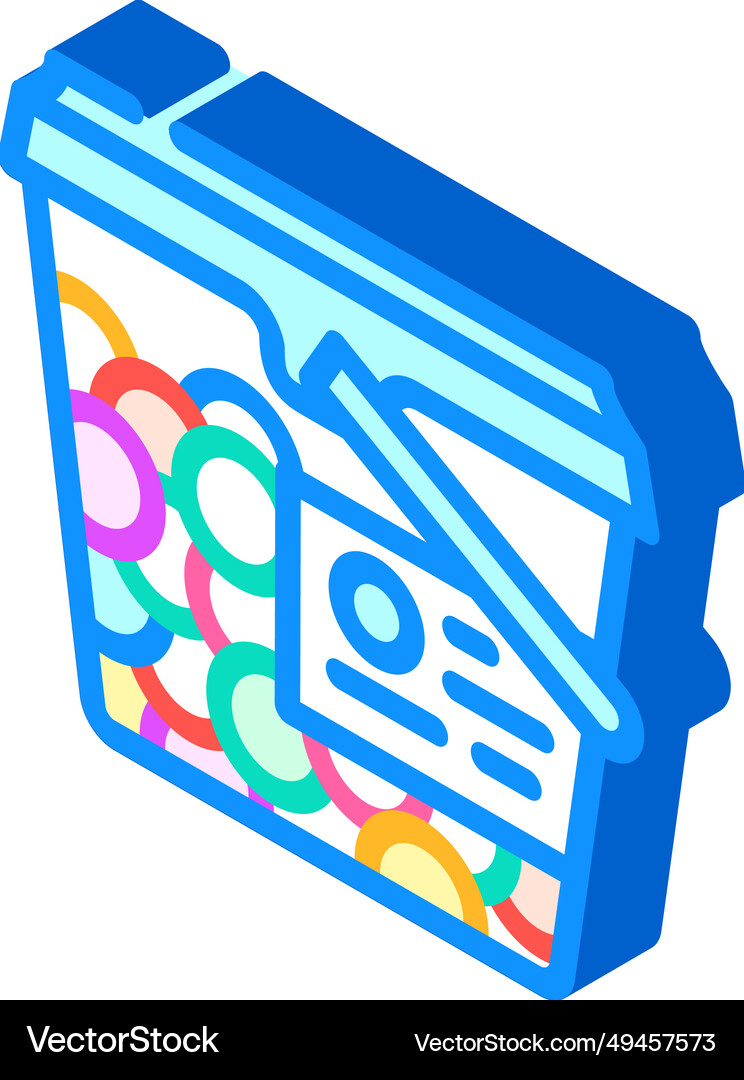 Sensory beads fidget toy isometric icon Royalty Free Vector