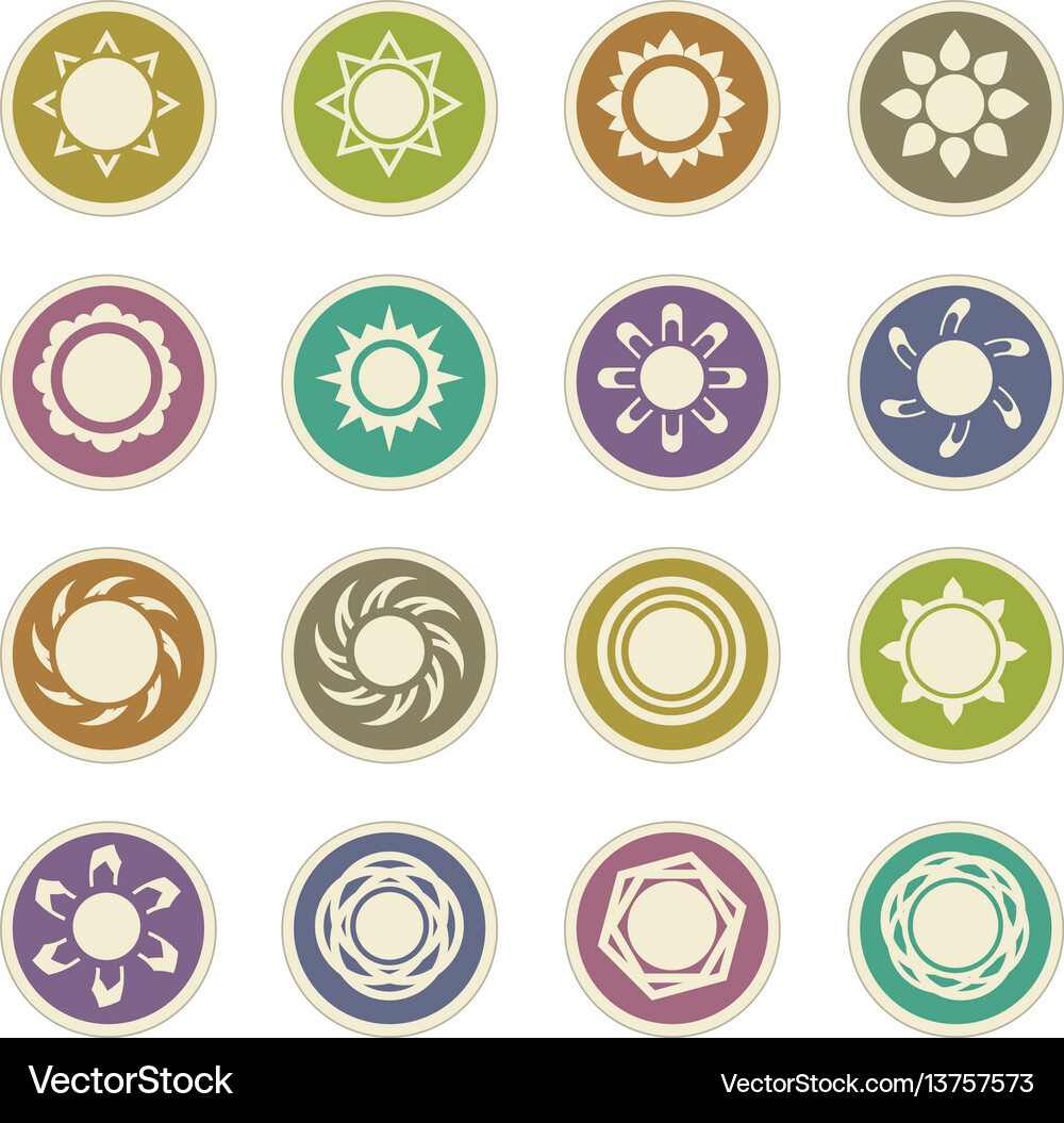 Set of sun icons Royalty Free Vector Image - VectorStock