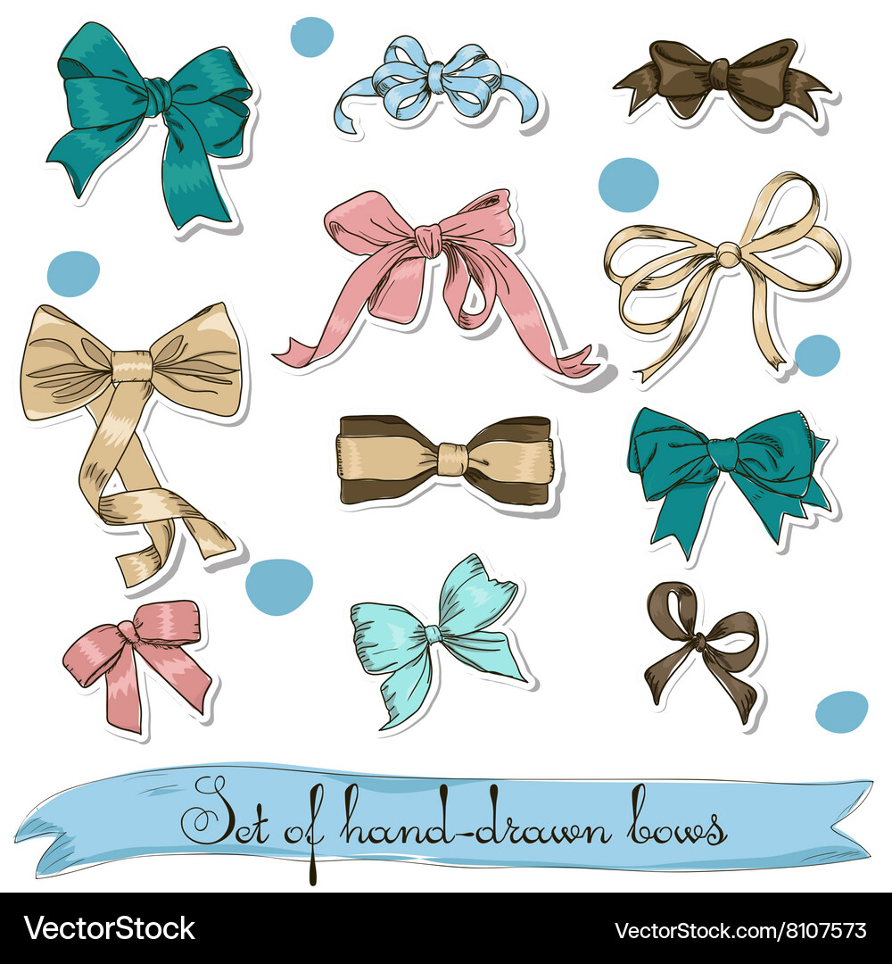 Set of vintage bows Royalty Free Vector Image - VectorStock