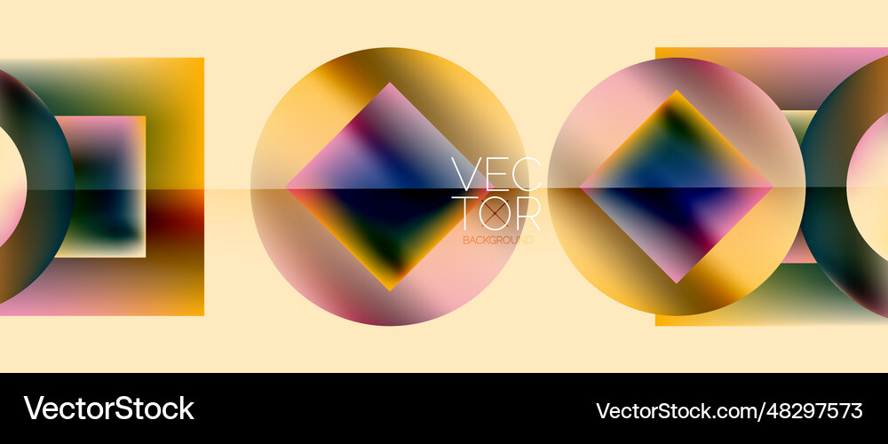 Squares and circles design fluid color gradients Vector Image