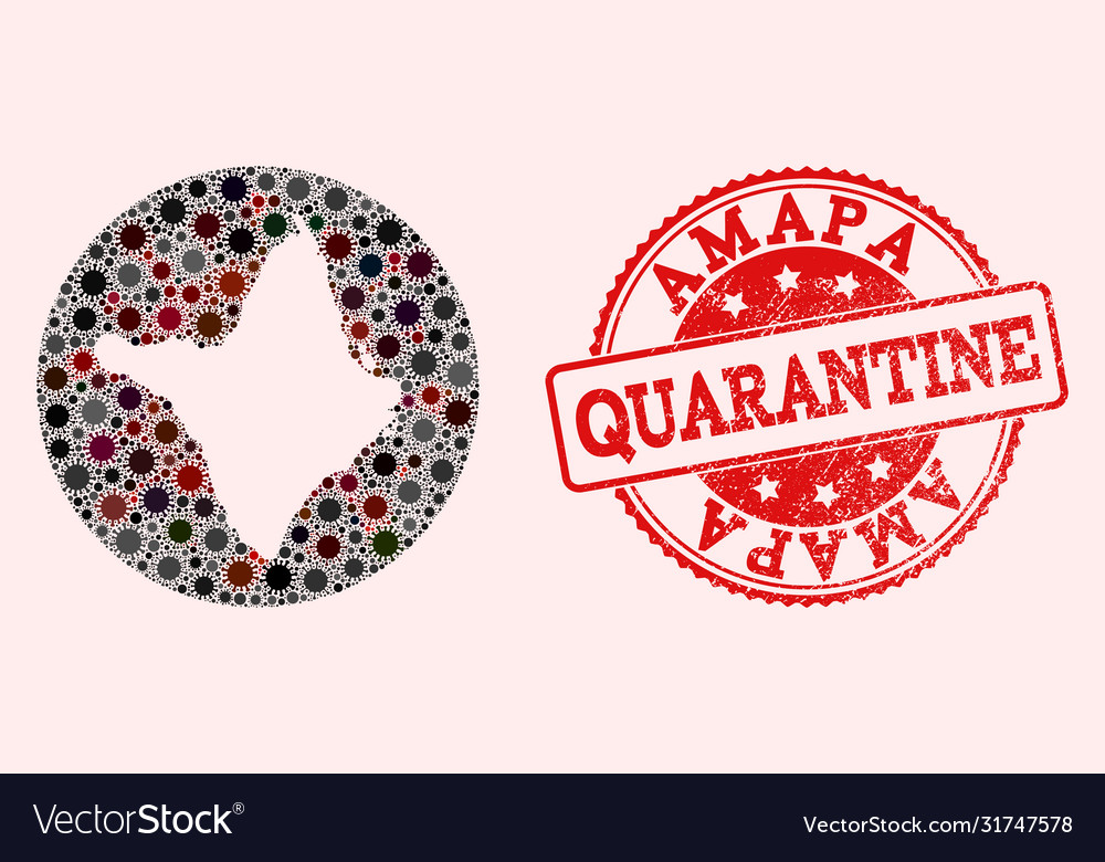 Covid19 virus hole circle map amapa state mosaic Vector Image