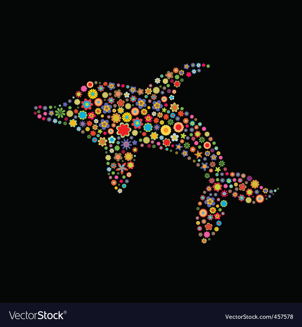 Dolphin shape Royalty Free Vector Image - VectorStock