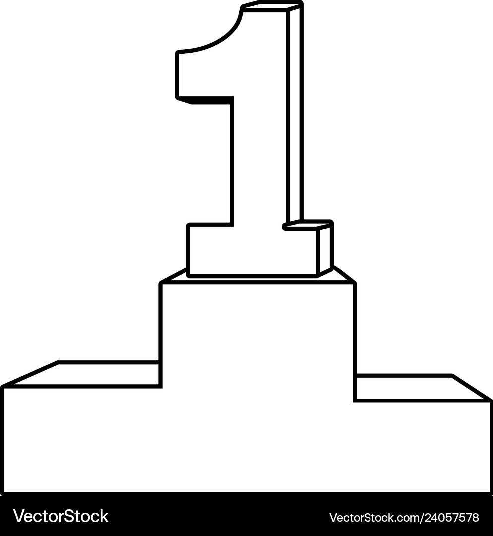 First place on podium black and white Royalty Free Vector