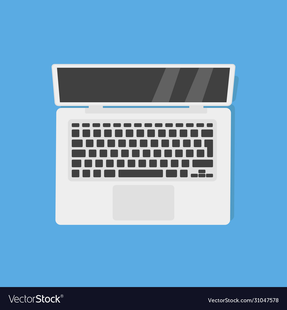 Laptop computer isolated blue background digital Vector Image