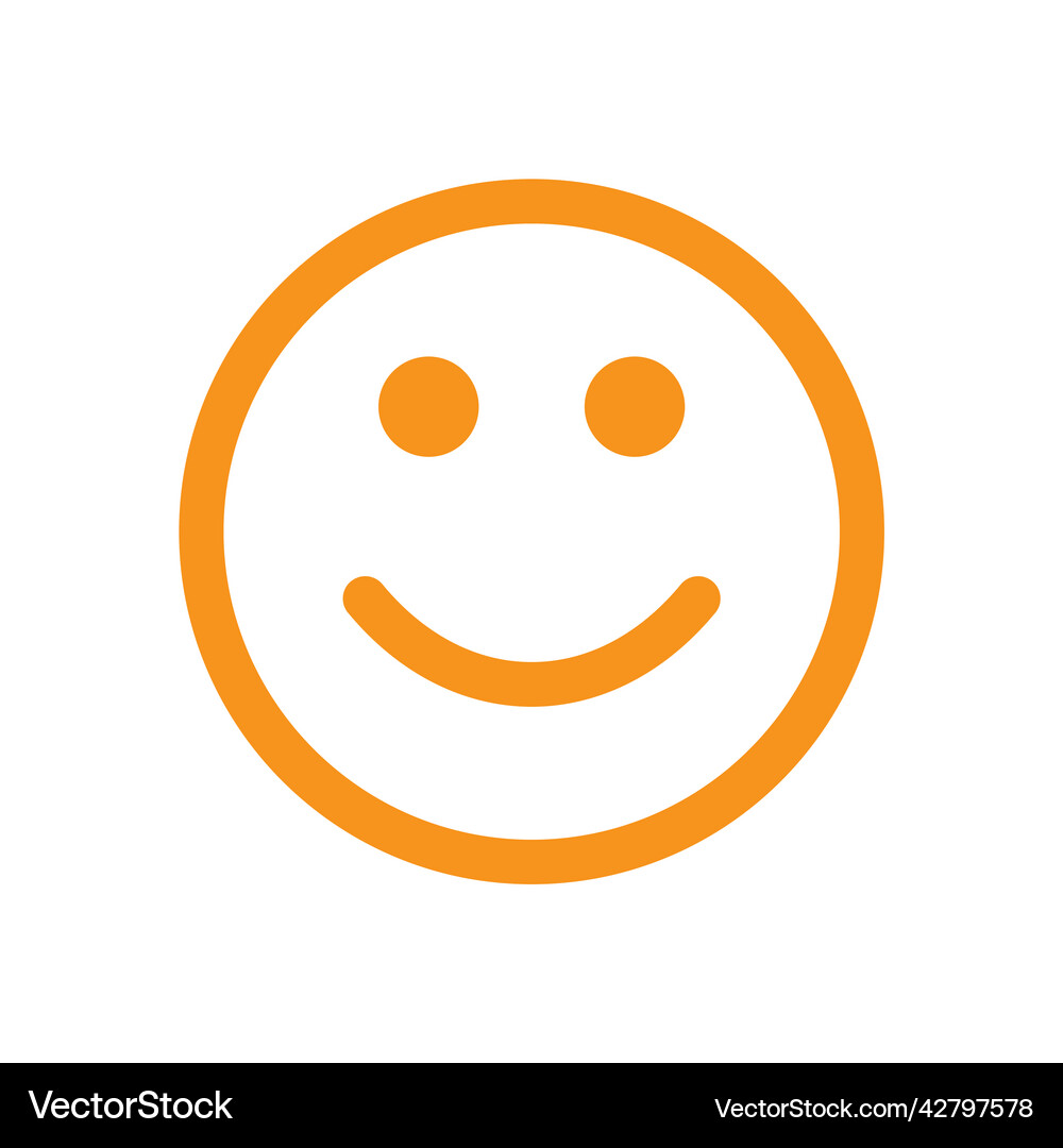 Orange smile line art icon Royalty Free Vector Image