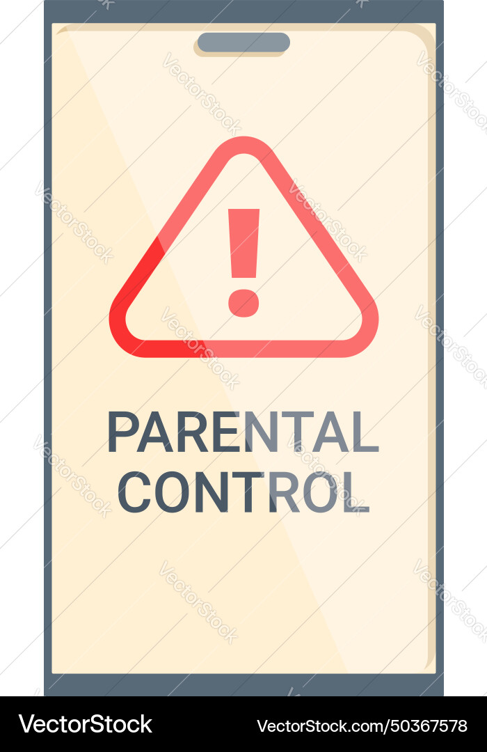 Phone parental control icon cartoon Royalty Free Vector
