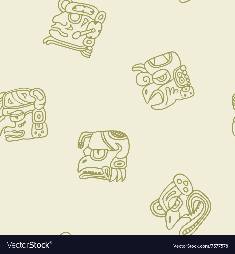 Seamless pattern with glyphs of the maya periods Vector Image