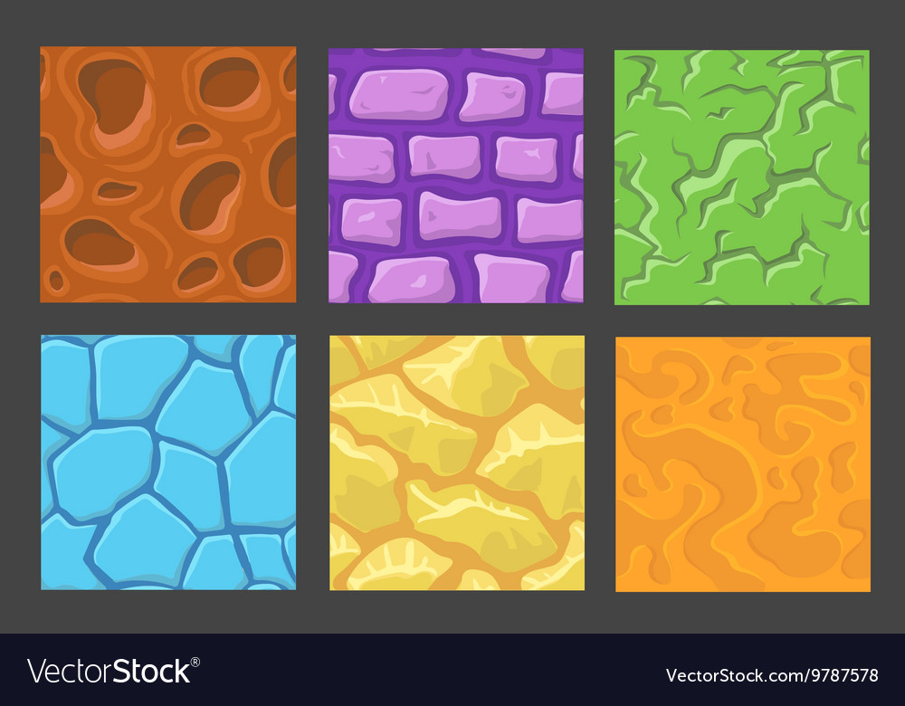Set pattern for game background stone Royalty Free Vector