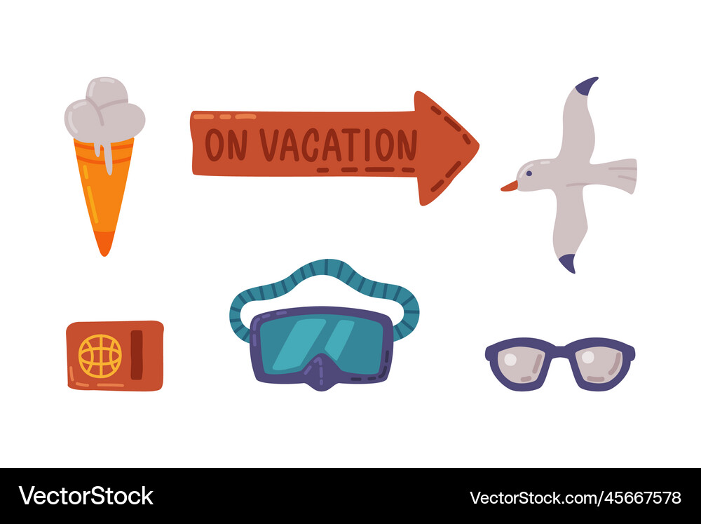 Travel and vacation symbol and attribute Vector Image