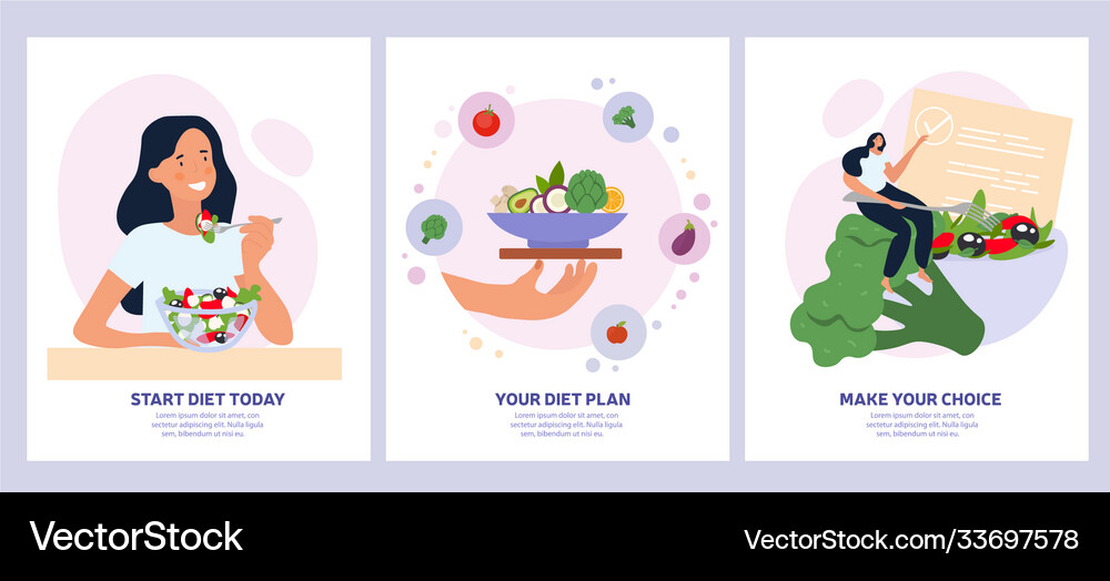Vegetarian concept with healthy fresh diet Vector Image