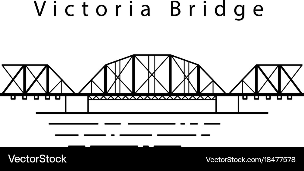Victoria bridge in canada the line Royalty Free Vector Image
