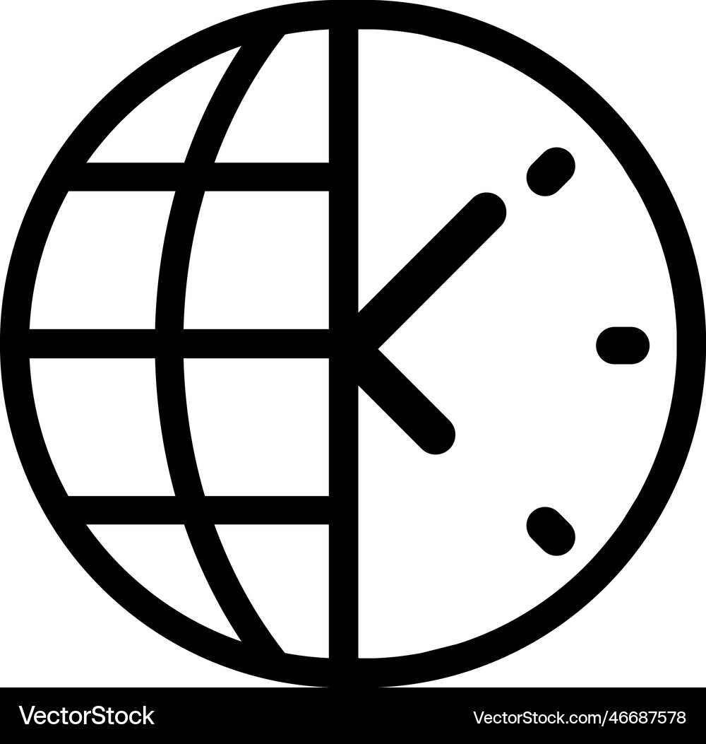 World time sign icon universal globe symbol Vector Image