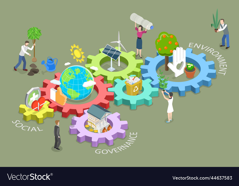 3d isometric flat conceptual Royalty Free Vector Image
