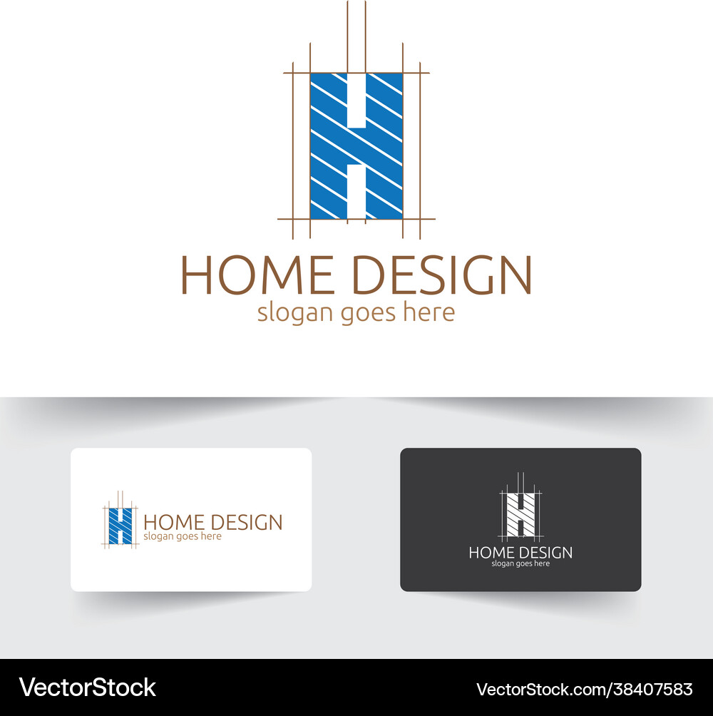 Abstract letter h logo design home Royalty Free Vector Image