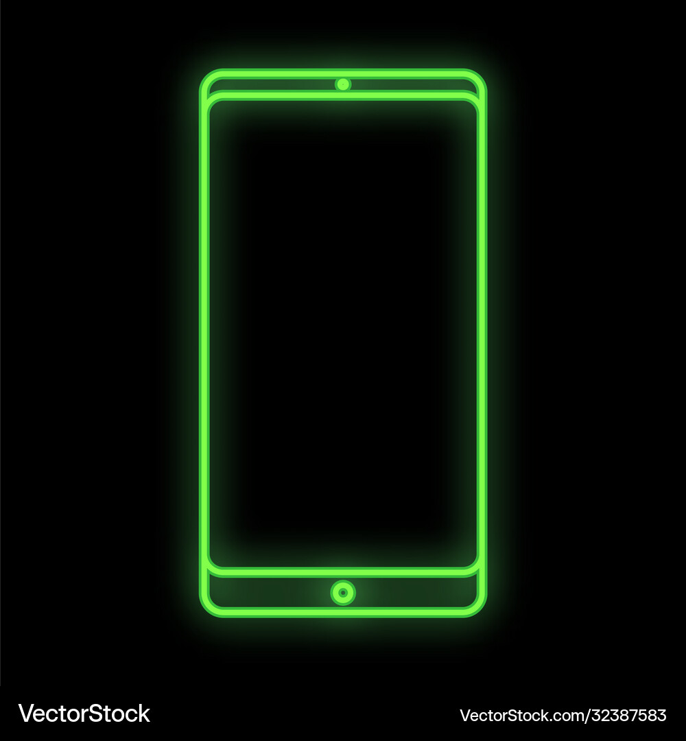 Bright luminous green digital neon sign Royalty Free Vector