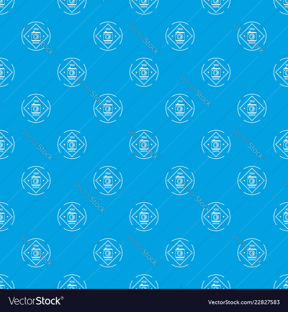 Camera pattern seamless blue Royalty Free Vector Image