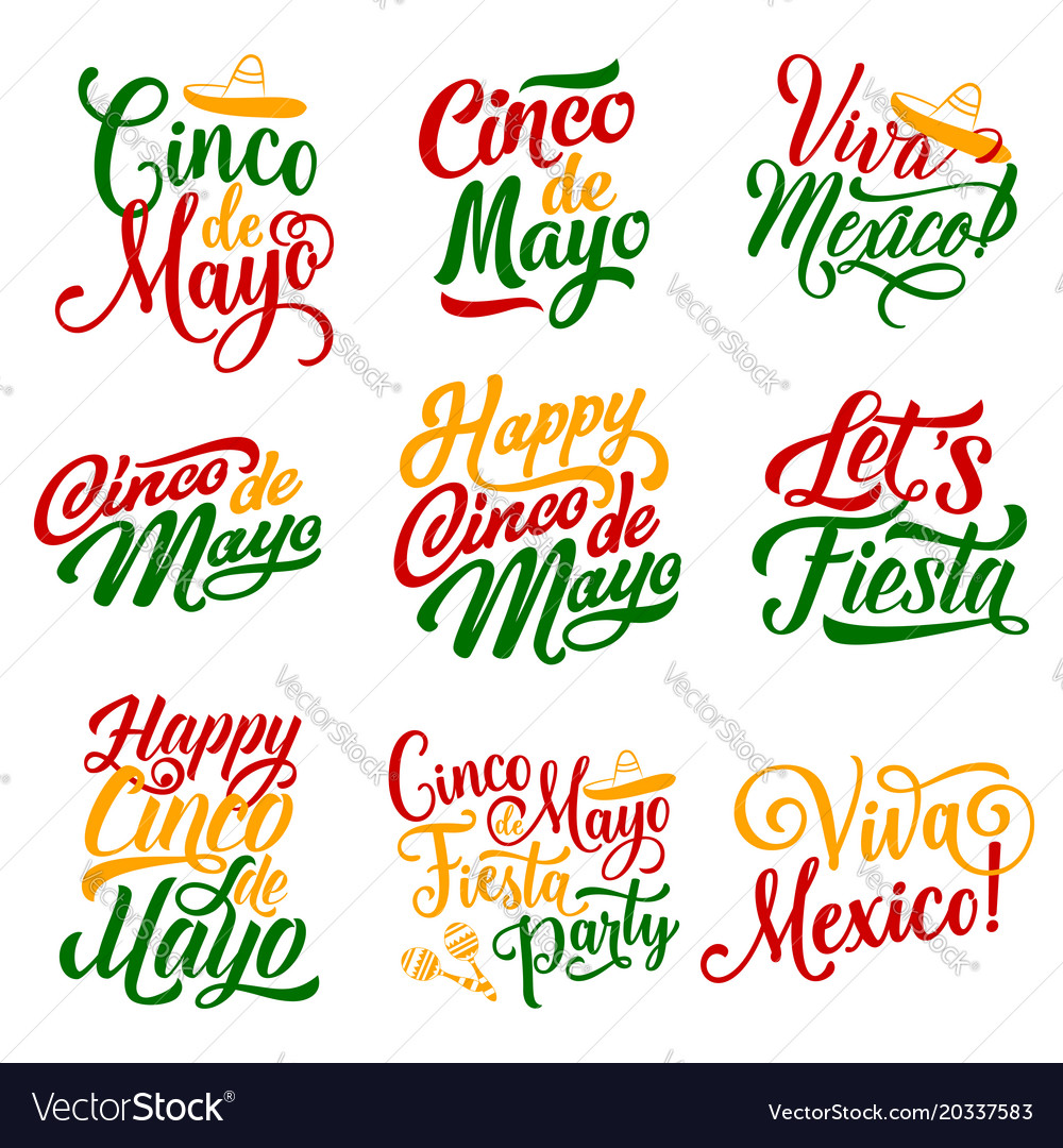 Cinco de mayo mexican holiday fiesta icons Vector Image