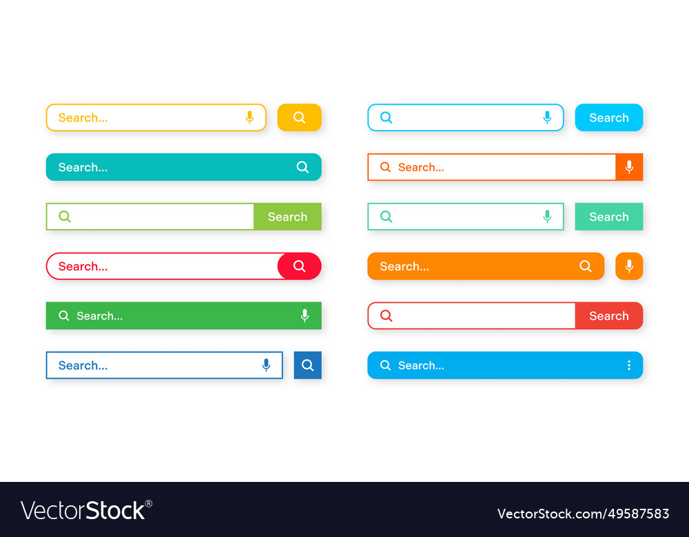 Colorful search bar templates internet browser Vector Image Colorful search bar templates internet browser Vector Image