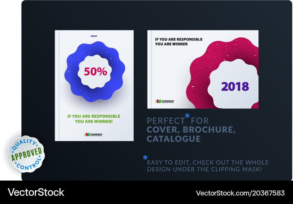 Creative design of brochure set abstract annual Vector Image