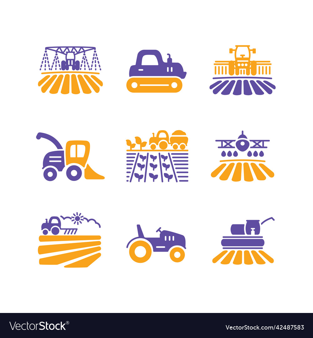 Farm field glyph isolated icon agriculture Vector Image Farm field glyph isolated icon agriculture Vector Image