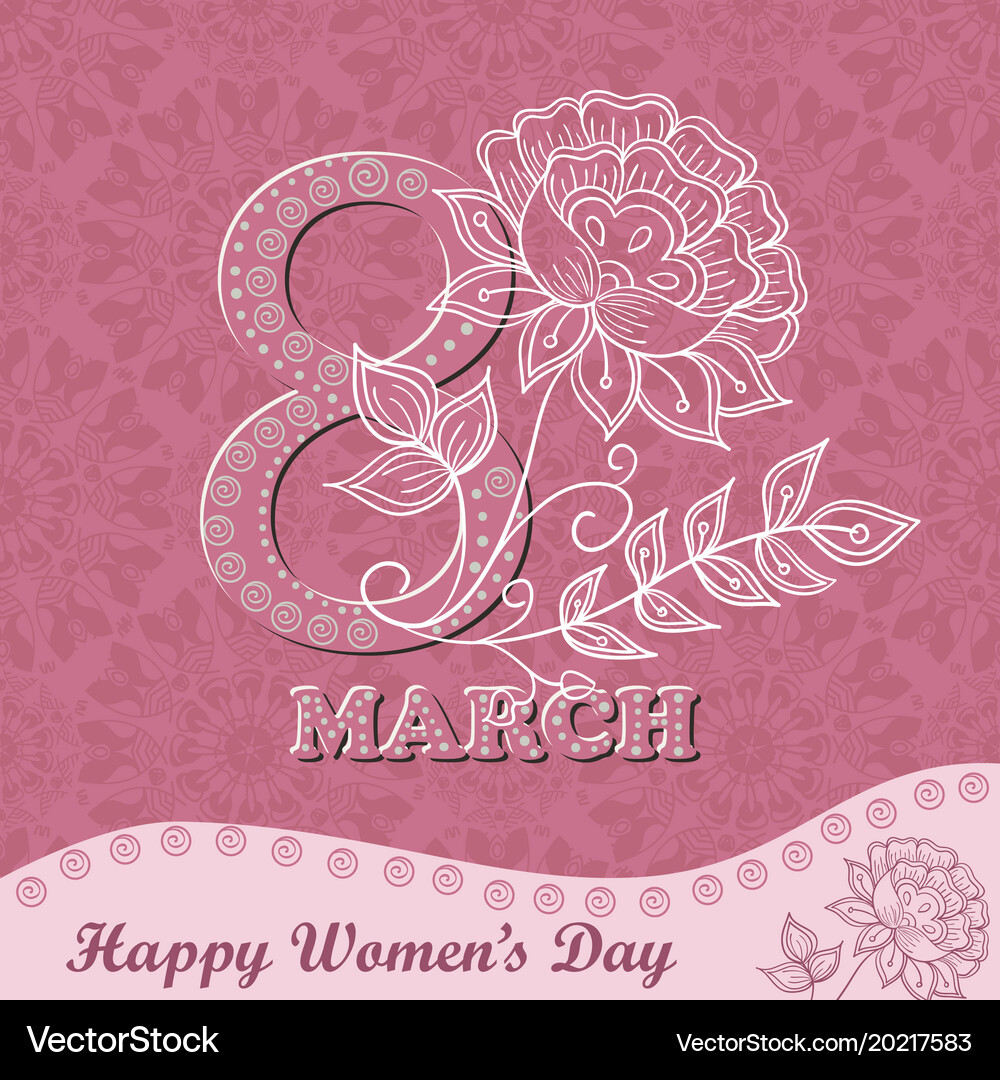 Greeting card or banner for 8 march Royalty Free Vector
