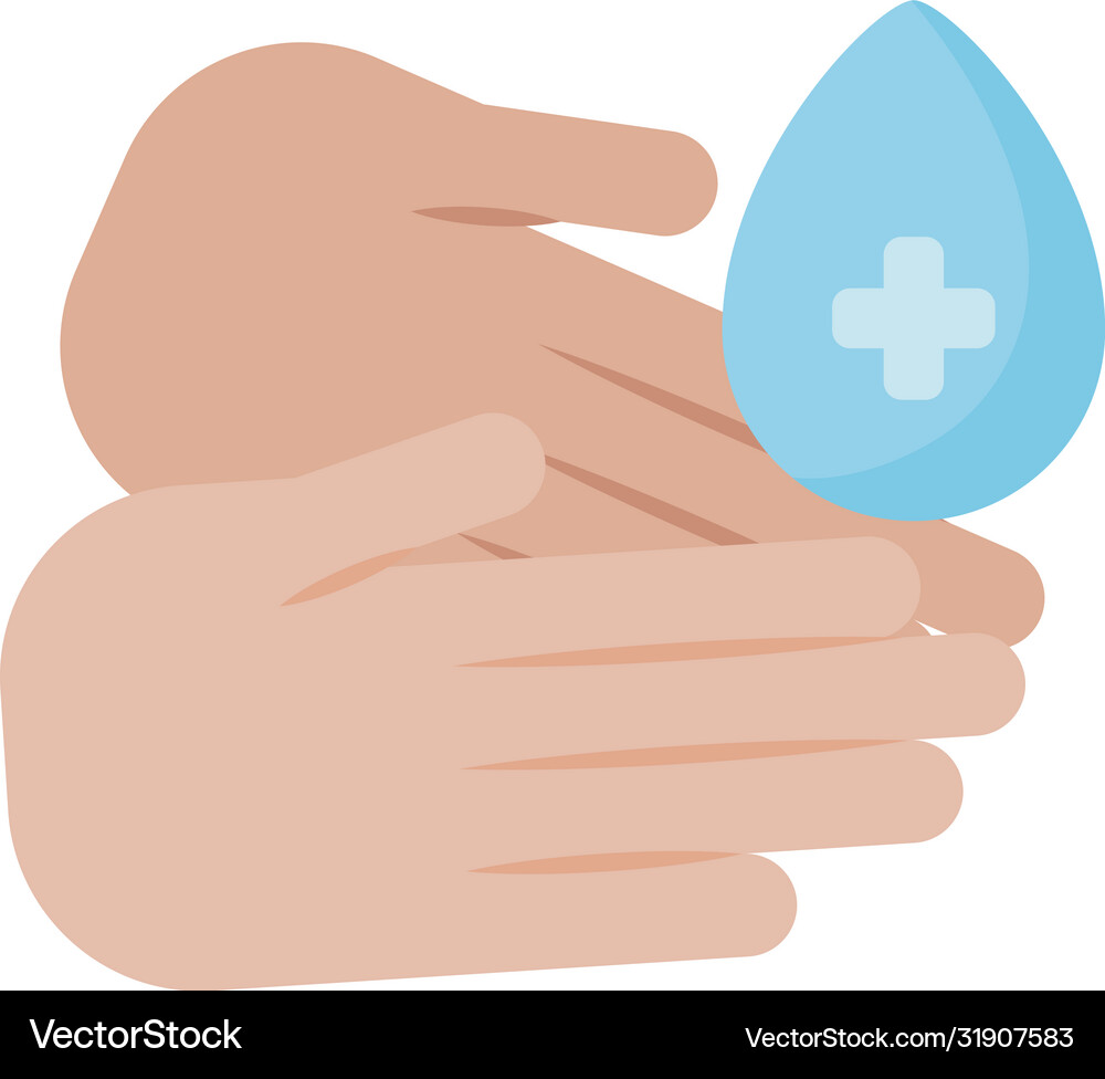Hands washing covid19 prevention flat style icon Vector Image