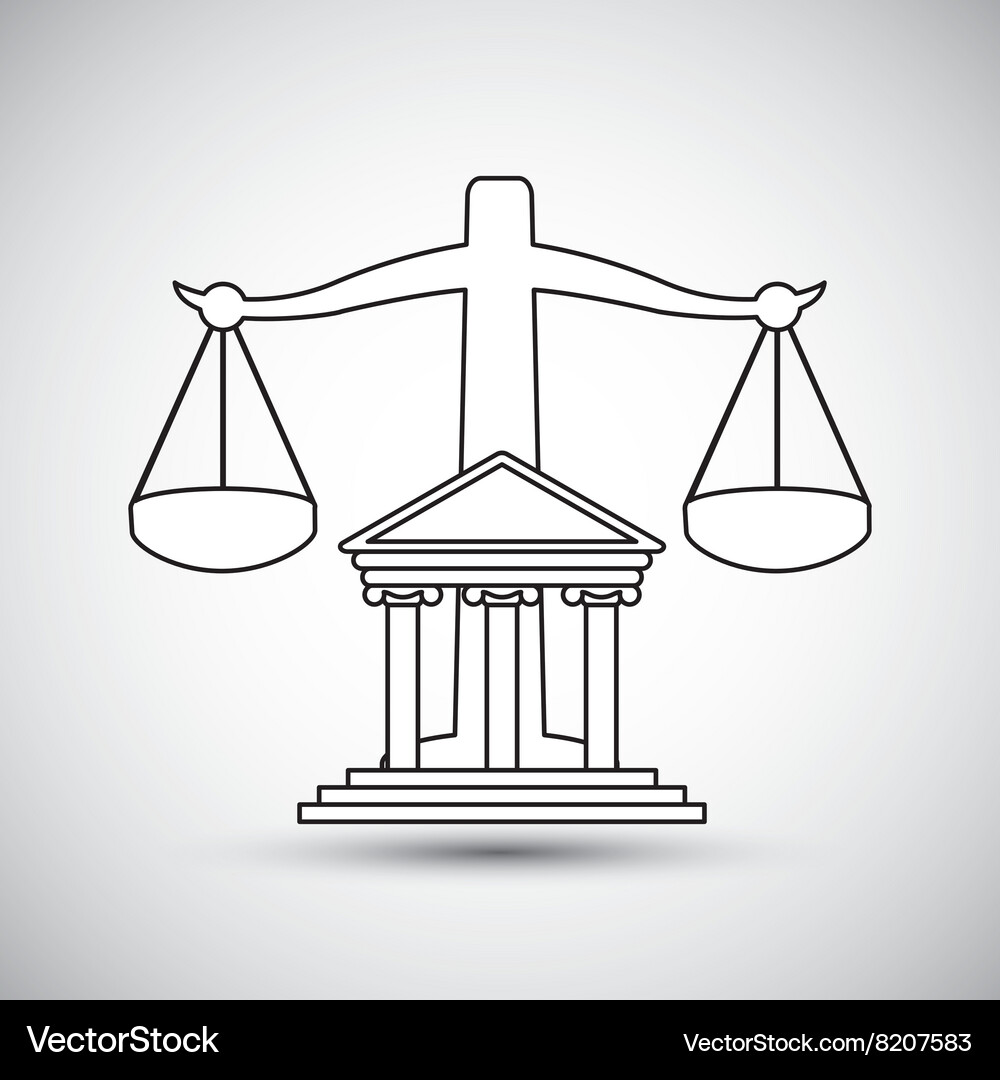 Law and justice balance design Royalty Free Vector Image