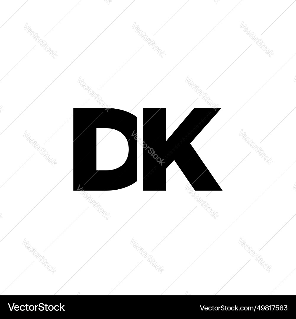 Letter d and k dk logo design template minimal Vector Image