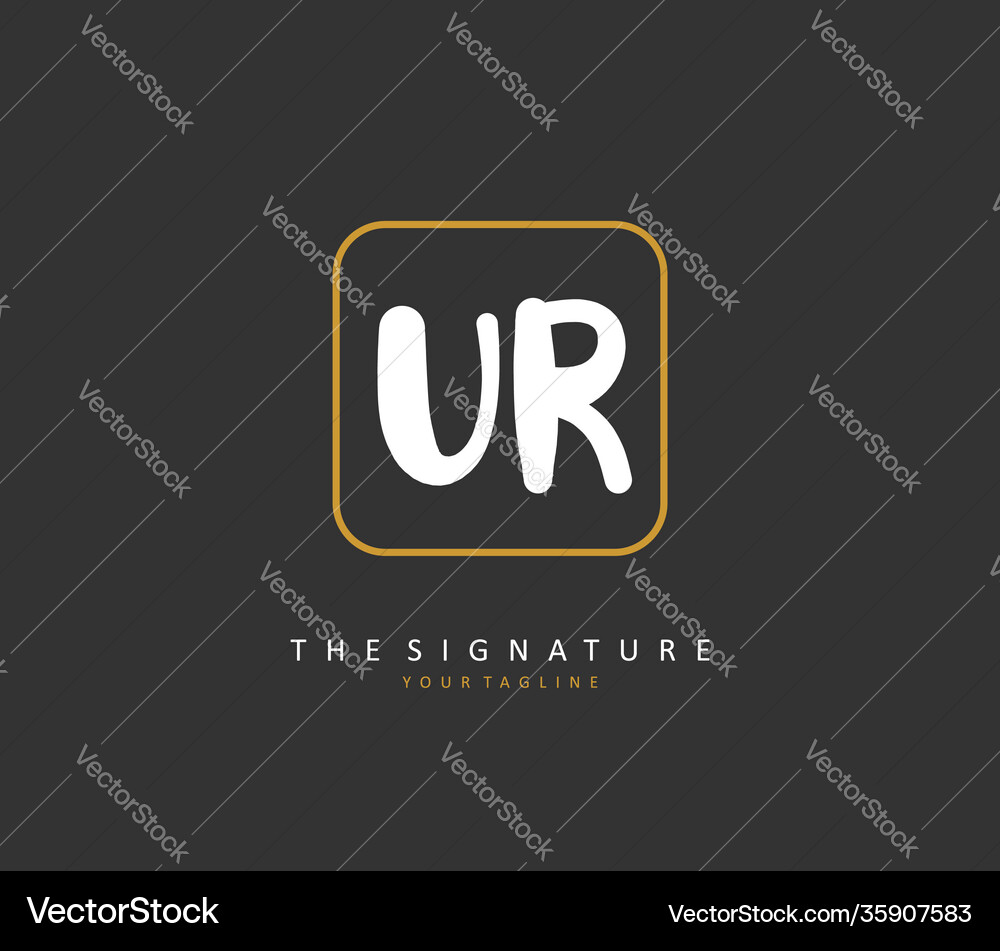 Ur initial letter handwriting and signature logo Vector Image