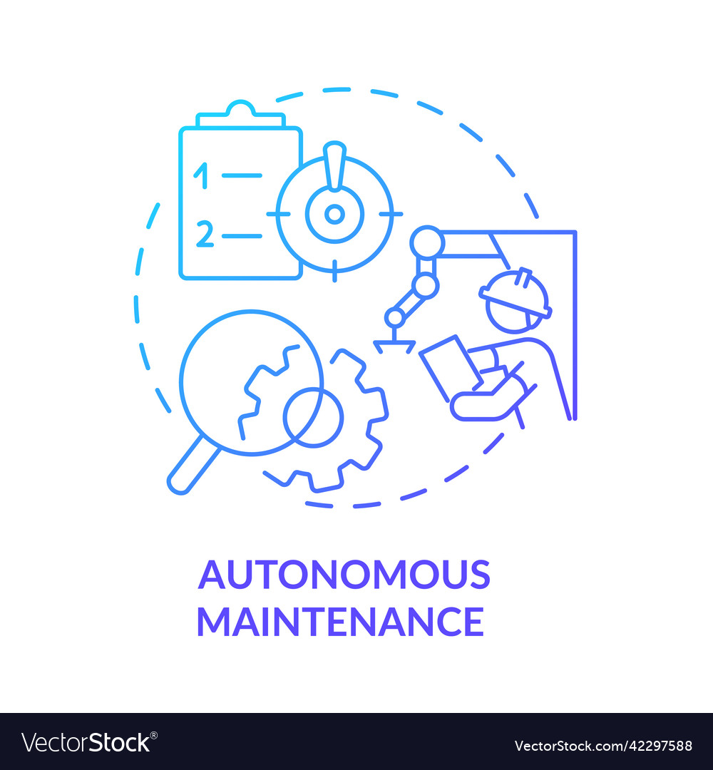 Autonomous maintenance blue gradient icon Vector Image Autonomous maintenance blue gradient icon Vector Image
