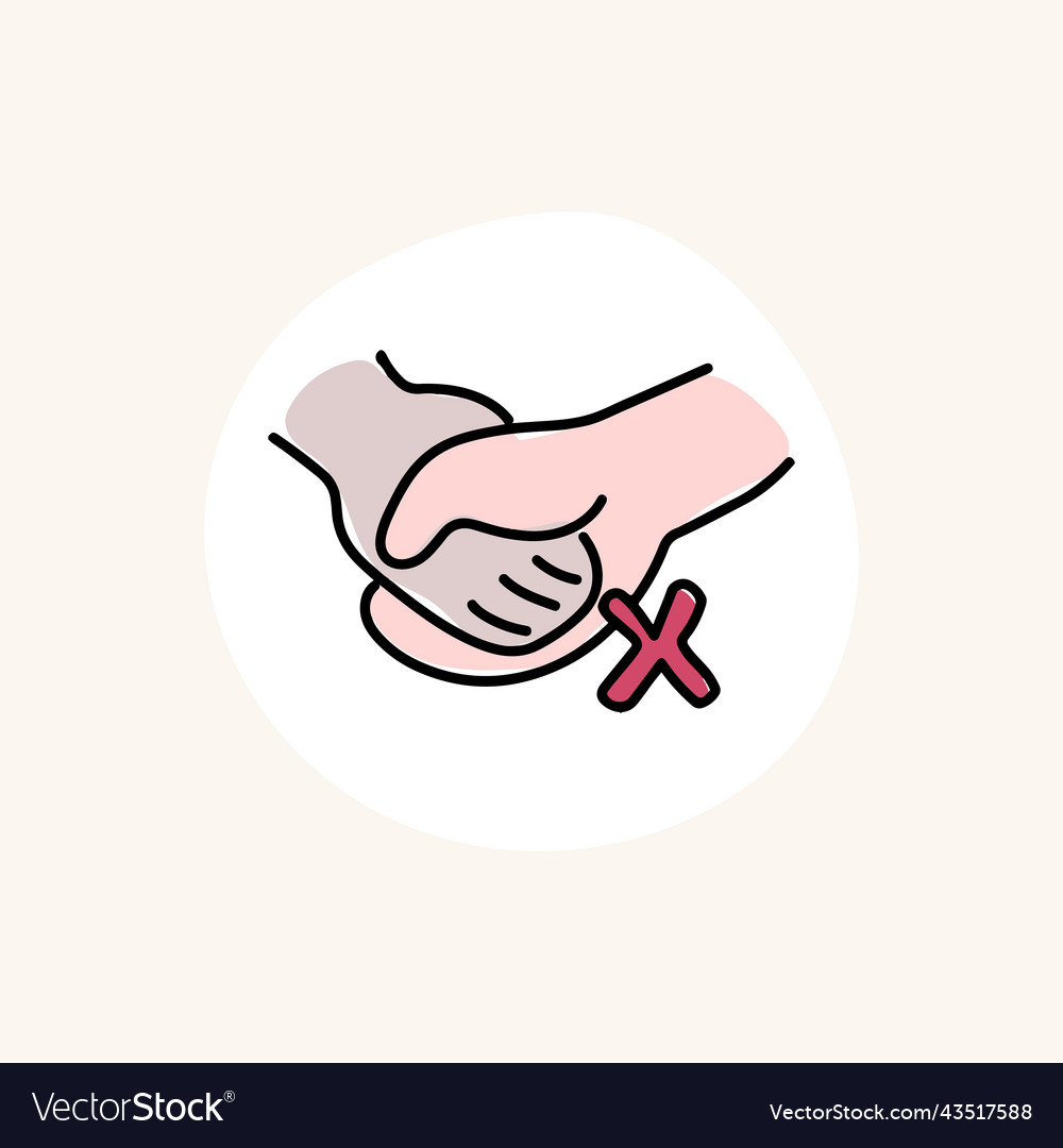 Avoid handshakes during covid-19 outbreak Vector Image Avoid handshakes during covid-19 outbreak Vector Image