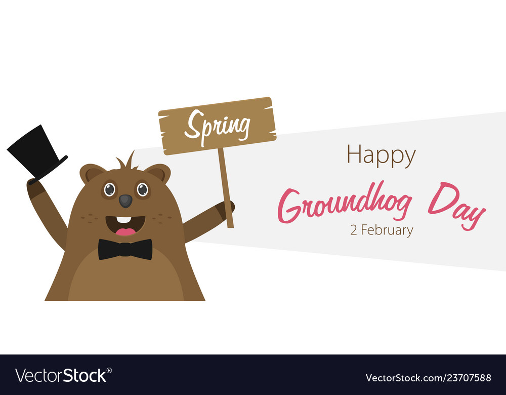 Happy groundhog day design with cute Royalty Free Vector