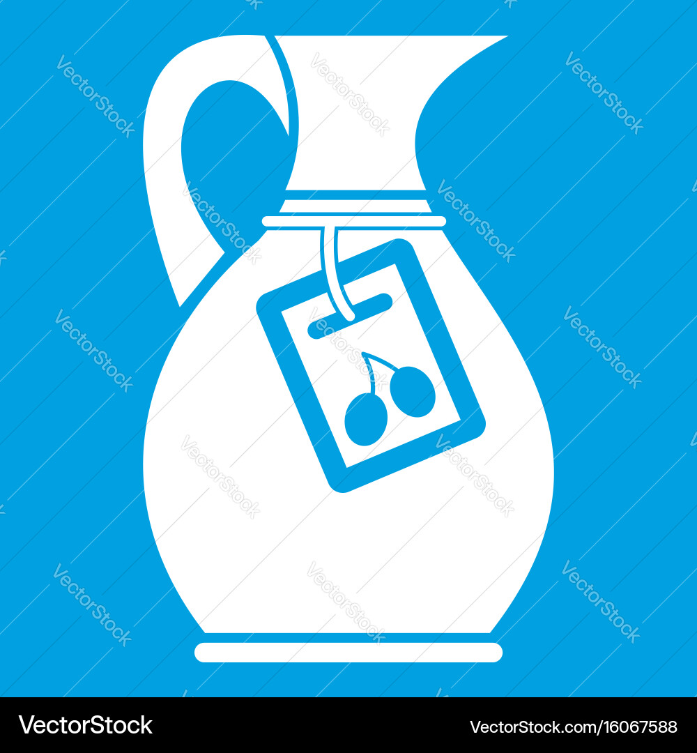 Jug with olive oil icon white Royalty Free Vector Image