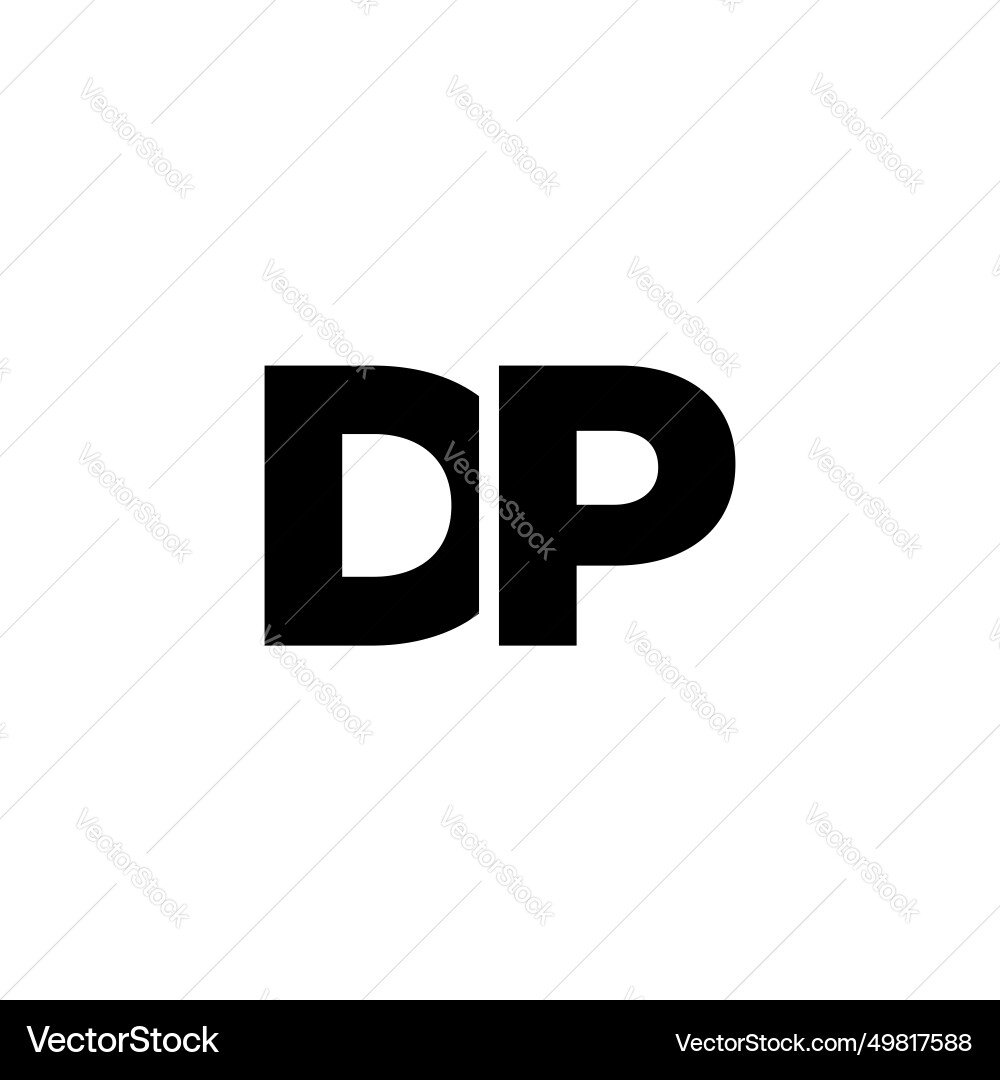 Letter d and p dp logo design template minimal Vector Image