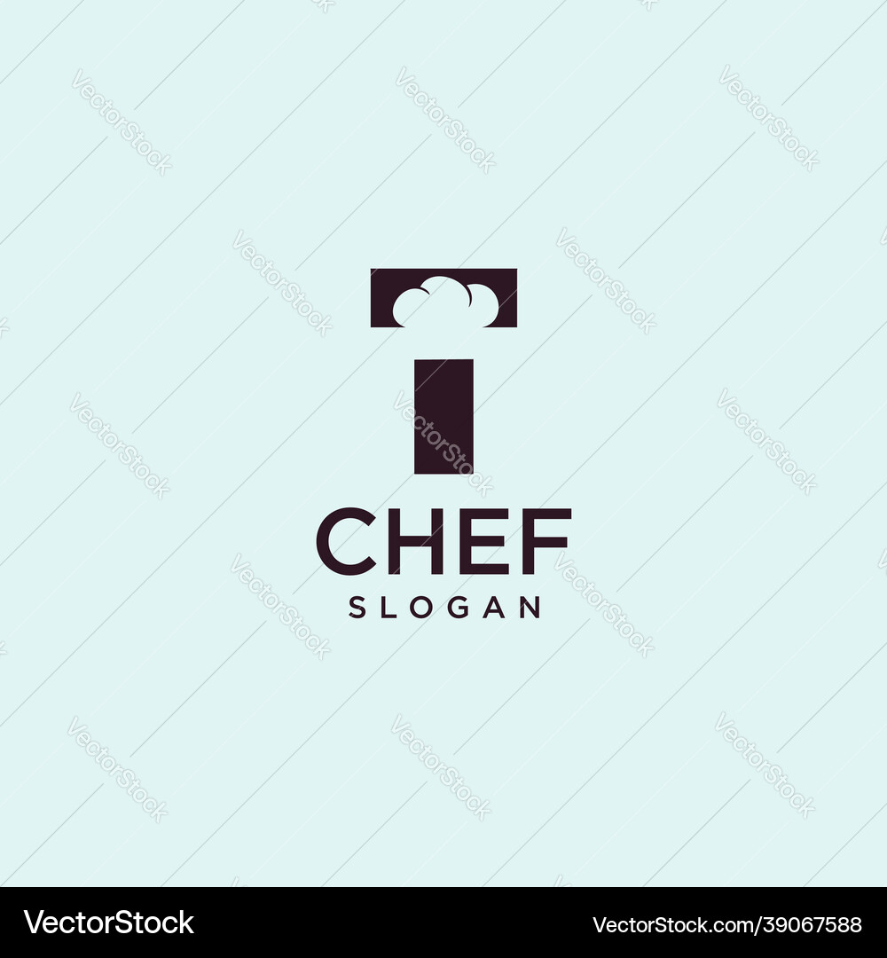 Letter t chef logo initial restaurant cook Vector Image