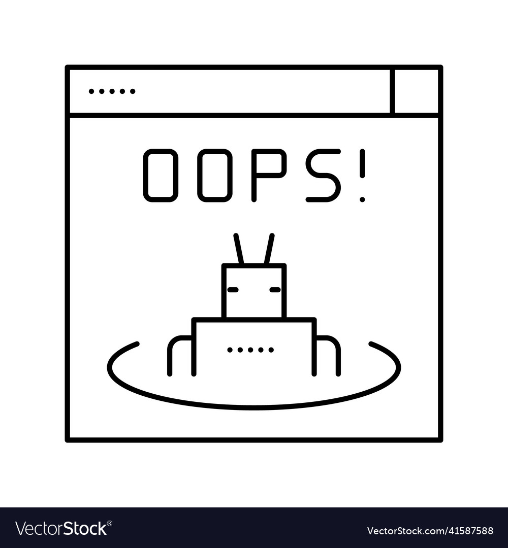 Oops web error line icon Royalty Free Vector Image